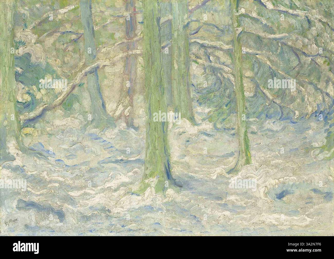 Verschneiter Wald (Snowy Forest) by Franz Marc, painted in 1909 ...