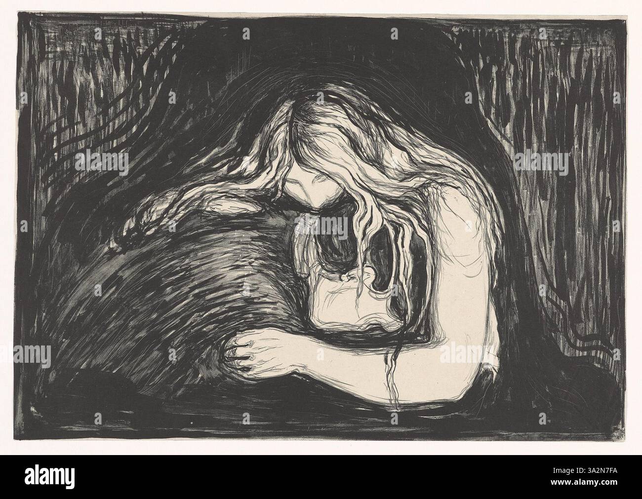 In this piece from 'Vampire II,' Edvard Munch presents two figures ...