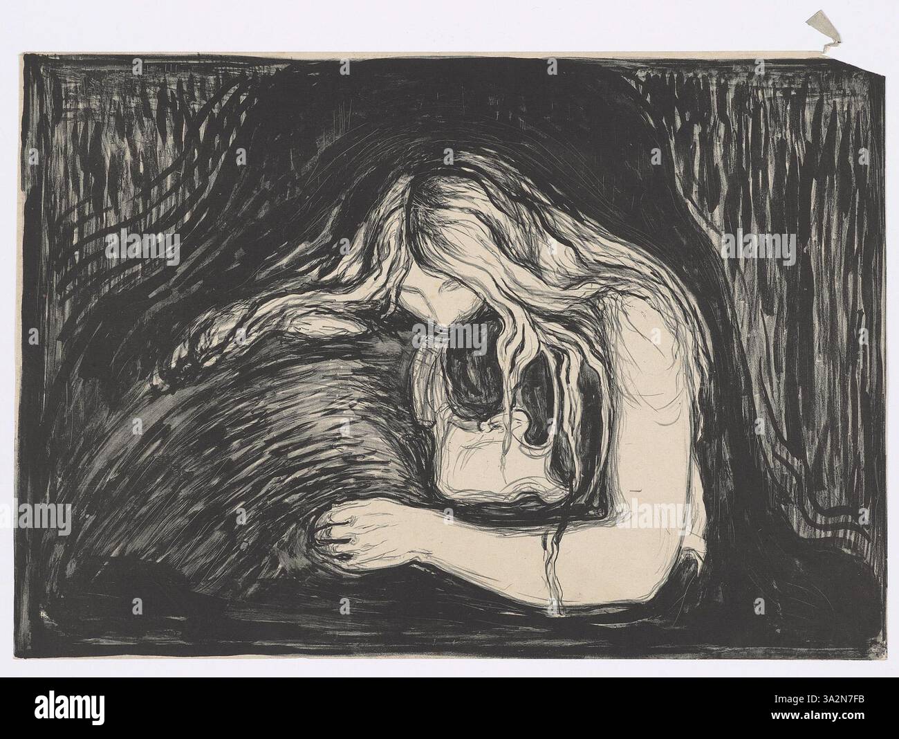 'Vampire II' depicts a dramatic moment where two figures, a woman and a ...