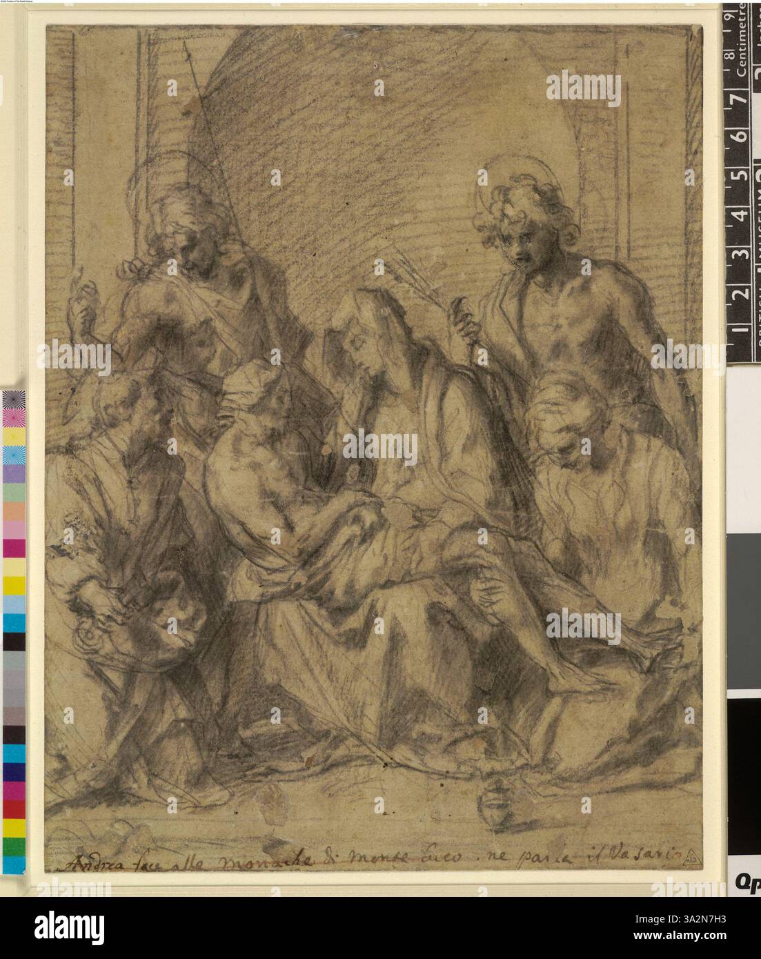 This painting depicts the Pietà, with the Virgin Mary holding Christ ...