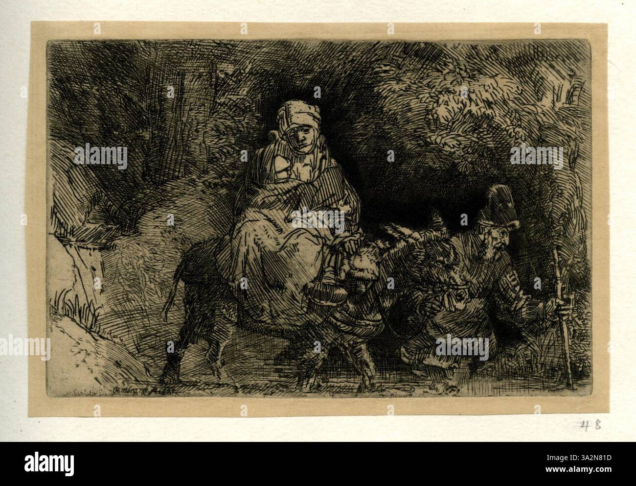 This 1941 Rembrandt etching exemplifies the artist’s use of contrast ...