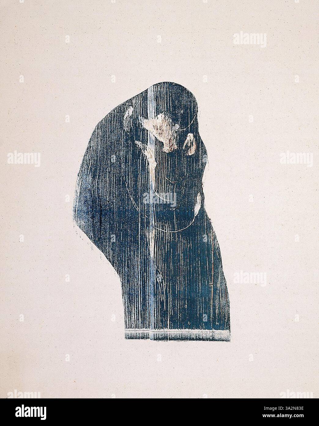 This version of 'The Kiss IV' by Edvard Munch shows two figures in an ...