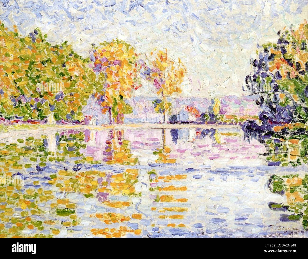 In 'Samois, Study No. 10', Paul Signac captures a riverside scene with ...