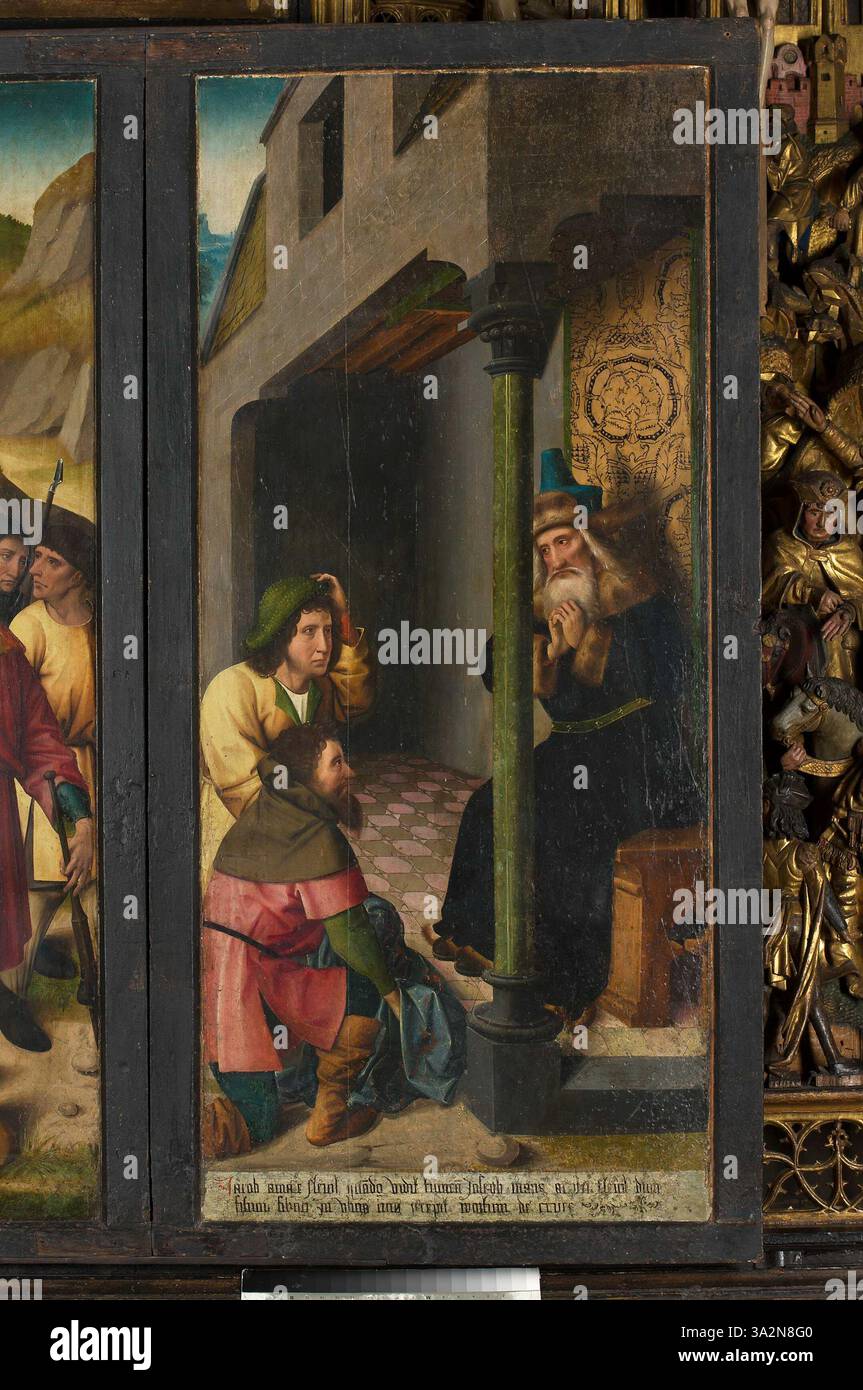 This polyptych panel by Colijn de Coter illustrates the Last Supper on ...