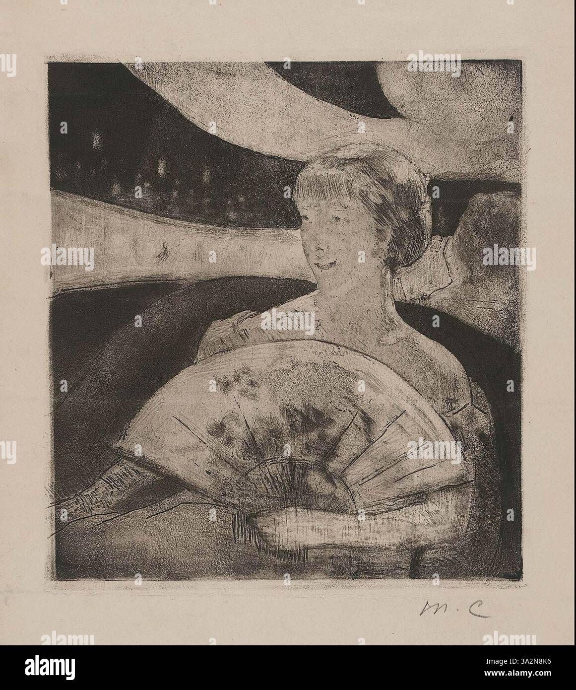 'In the Opera Box (No. 3)' by Mary Cassatt presents a woman in an opera ...