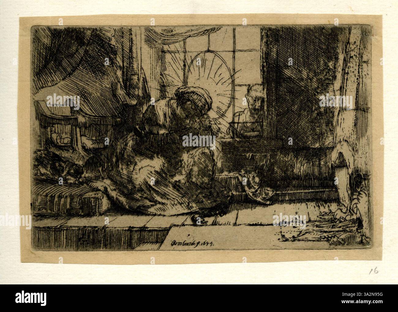 An etching from 1941, reflecting Rembrandt’s skill in portraying ...