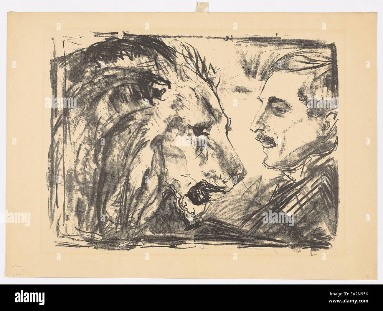 This piece by Munch depicts a lion tamer standing face-to-face with a ...