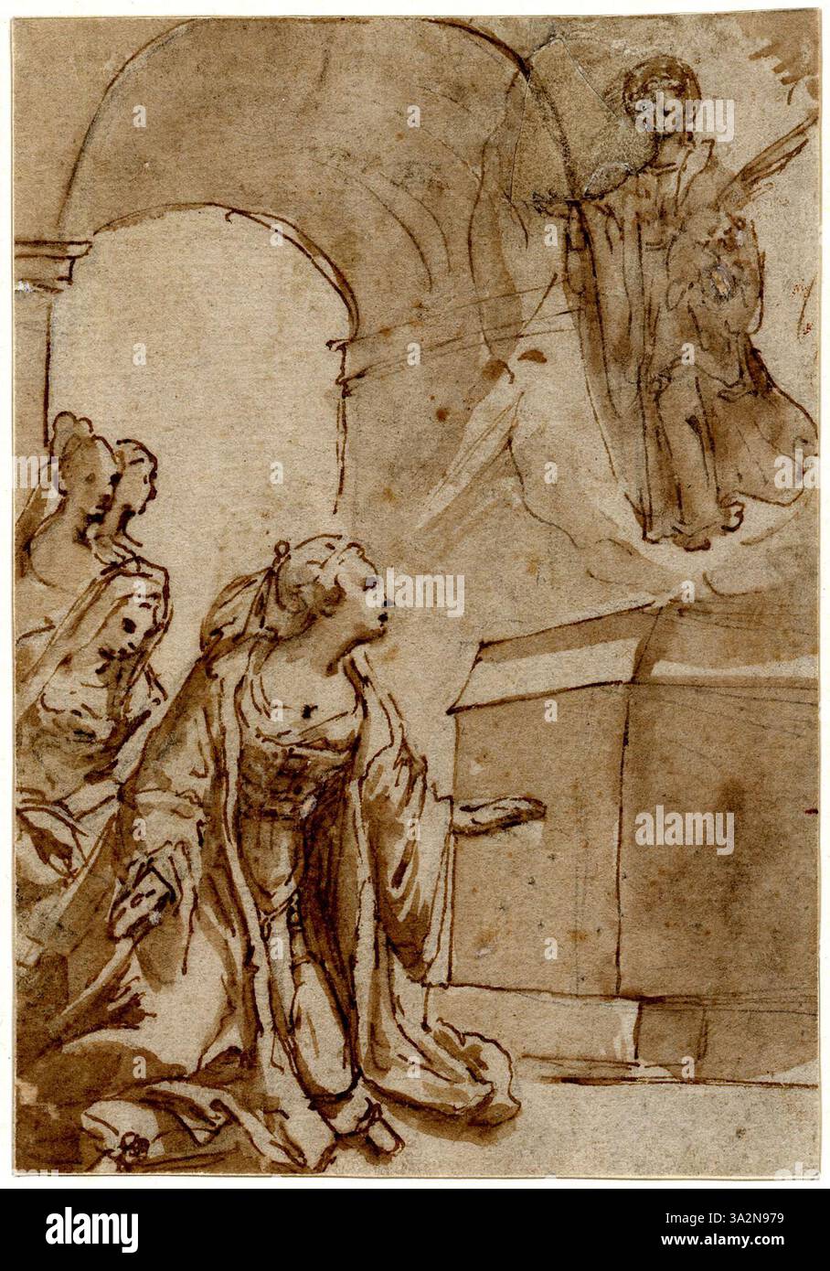 This artwork depicts St. Constance's vision of St. Agnes, capturing the ...