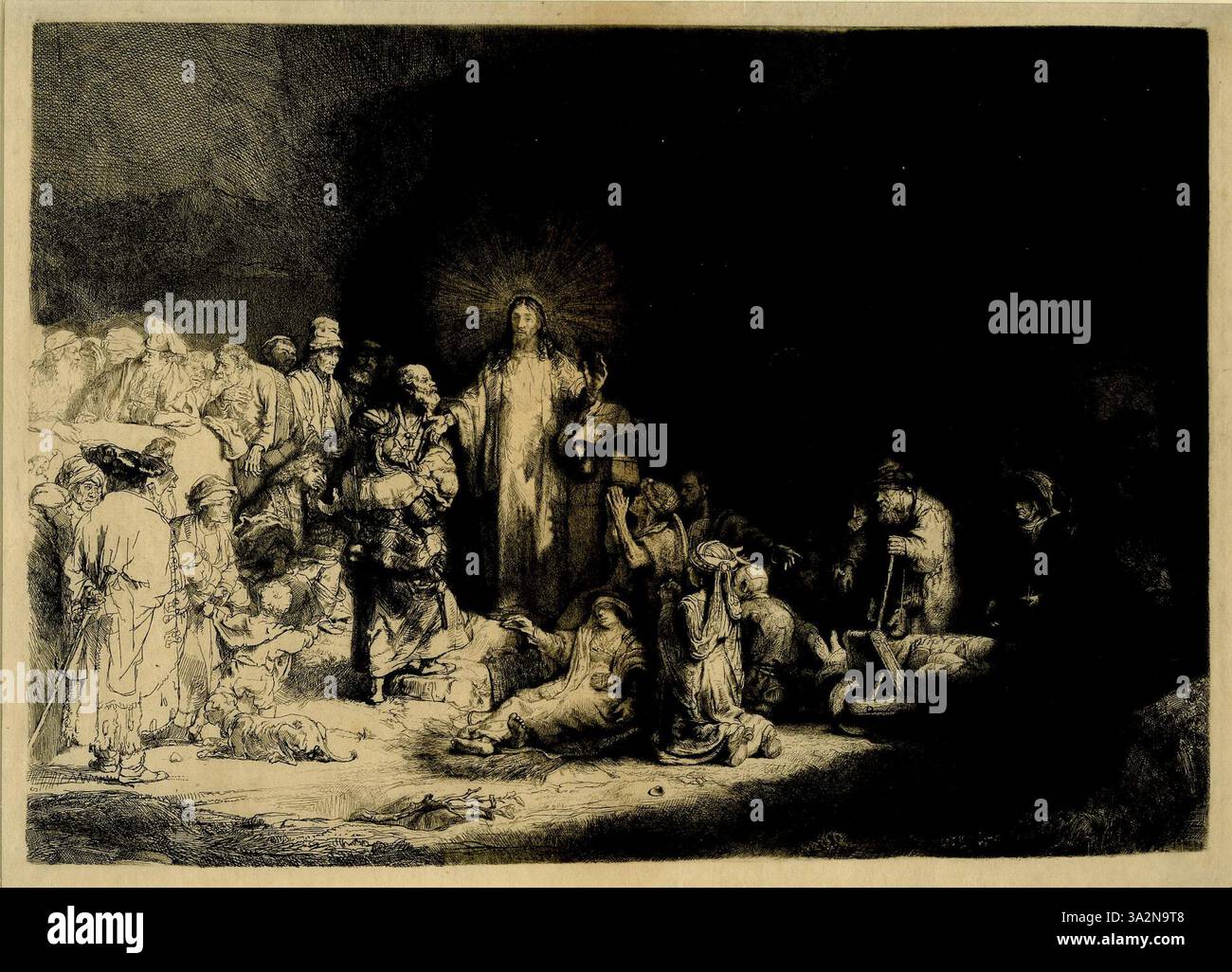 An artwork from the later period, after Rembrandt, demonstrating the ...