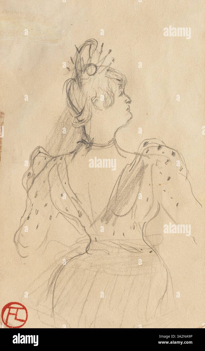This drawing features Louise Weber, known as 'La Goulue,' depicted from ...