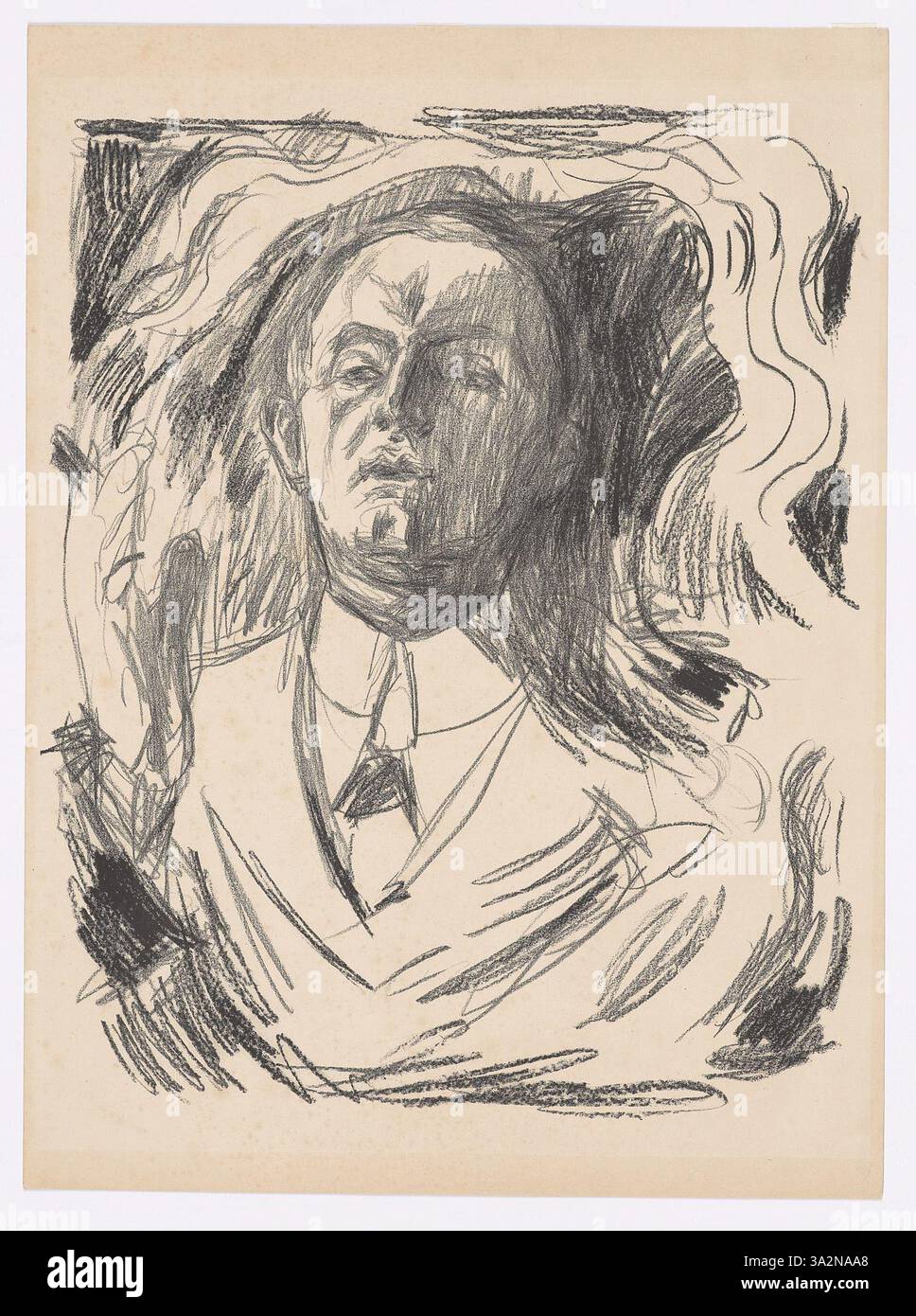 In this self-portrait, Munch holds a cigar, with an expression of deep ...