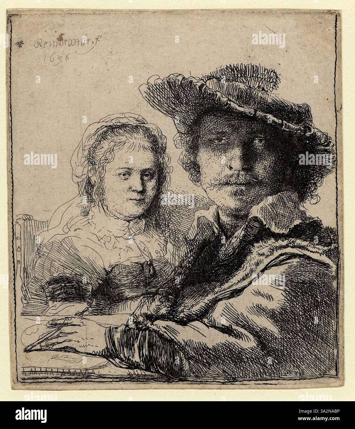 Rembrandt’s etching in this piece reflects his focus on texture and ...