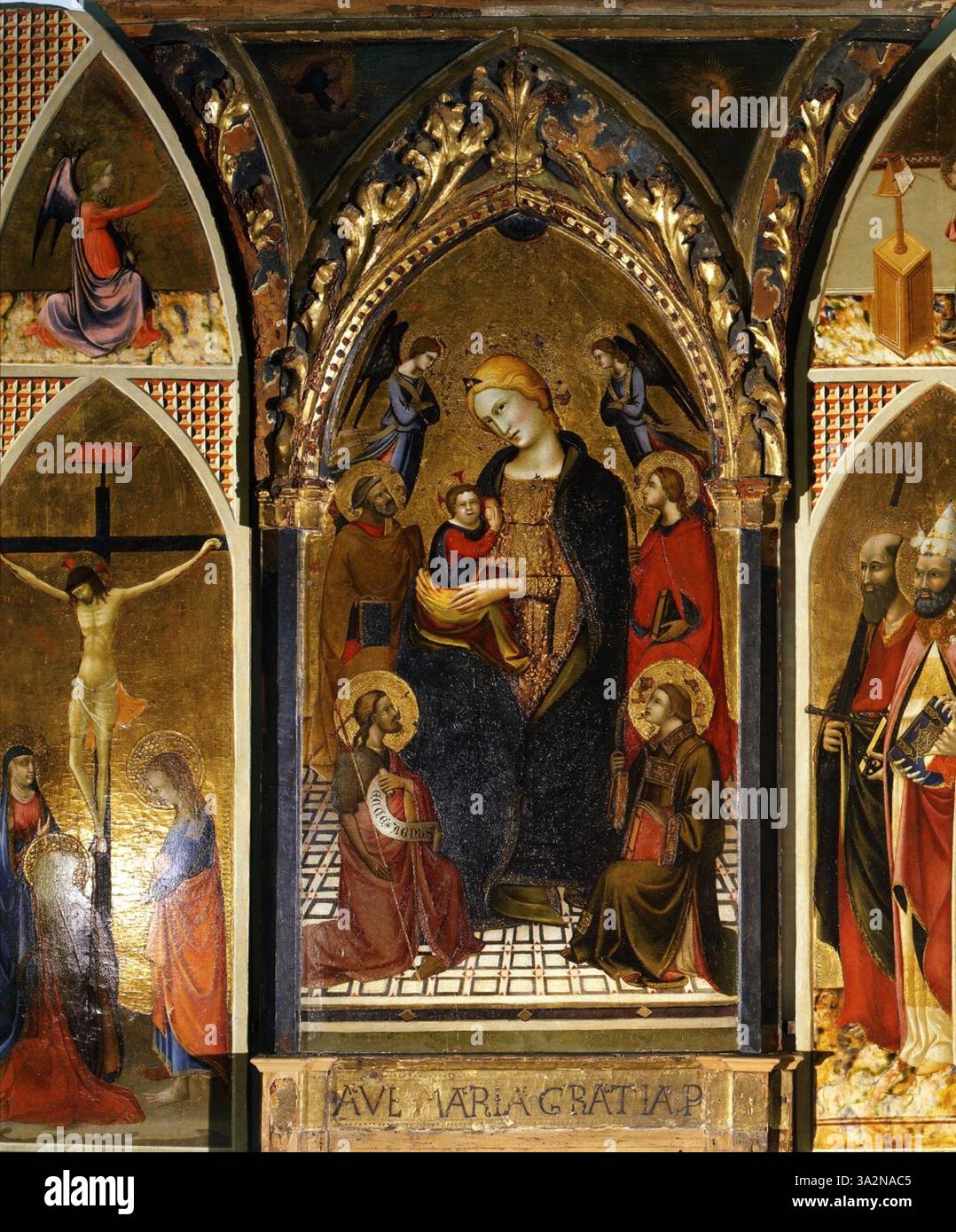In 'Madonna del latte con quattro santi e due angeli,' Monaco presents ...
