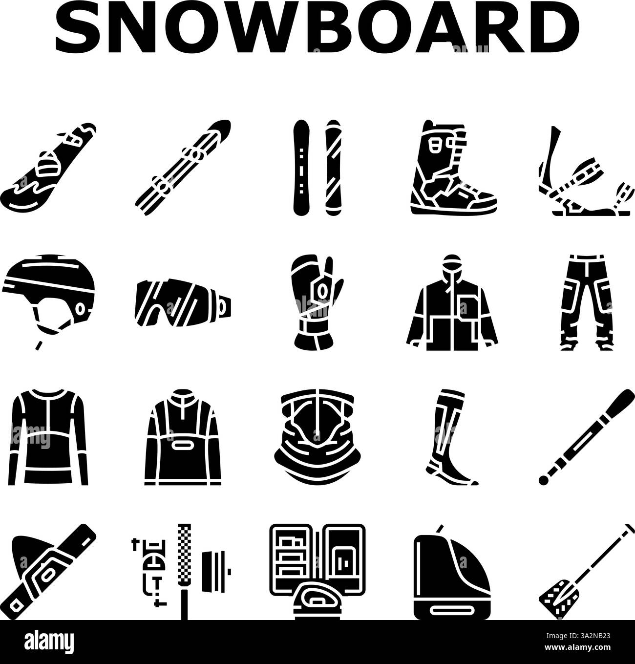 snowboard freestyle alpine icons set vector Stock Vector Image & Art ...