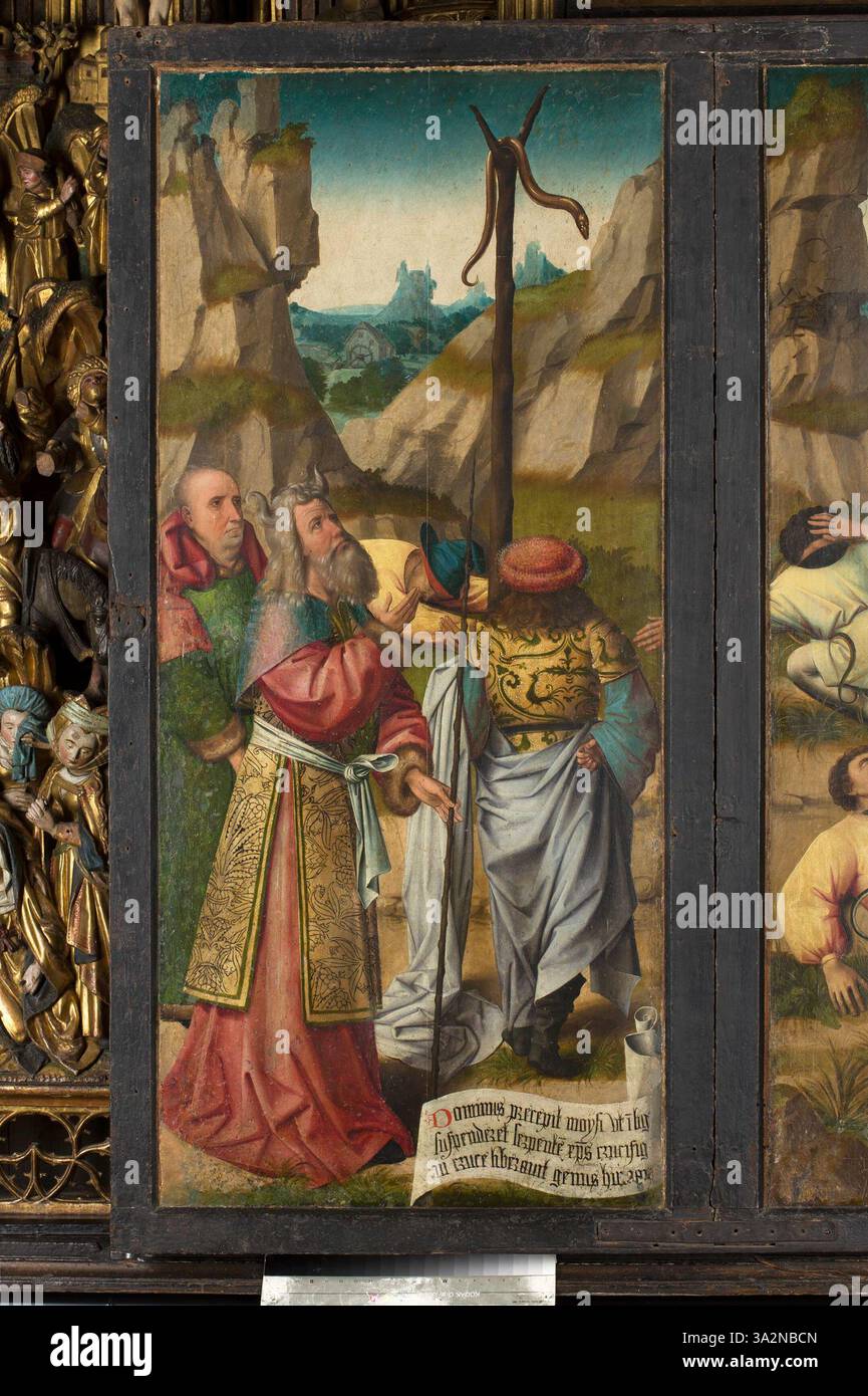 This polyptych panel by Colijn de Coter illustrates two important ...