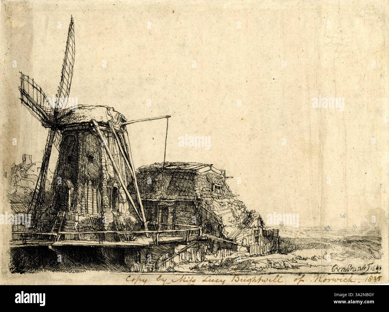 This 1840 portrait by Lucy Brightwell depicts Rembrandt with a strong ...