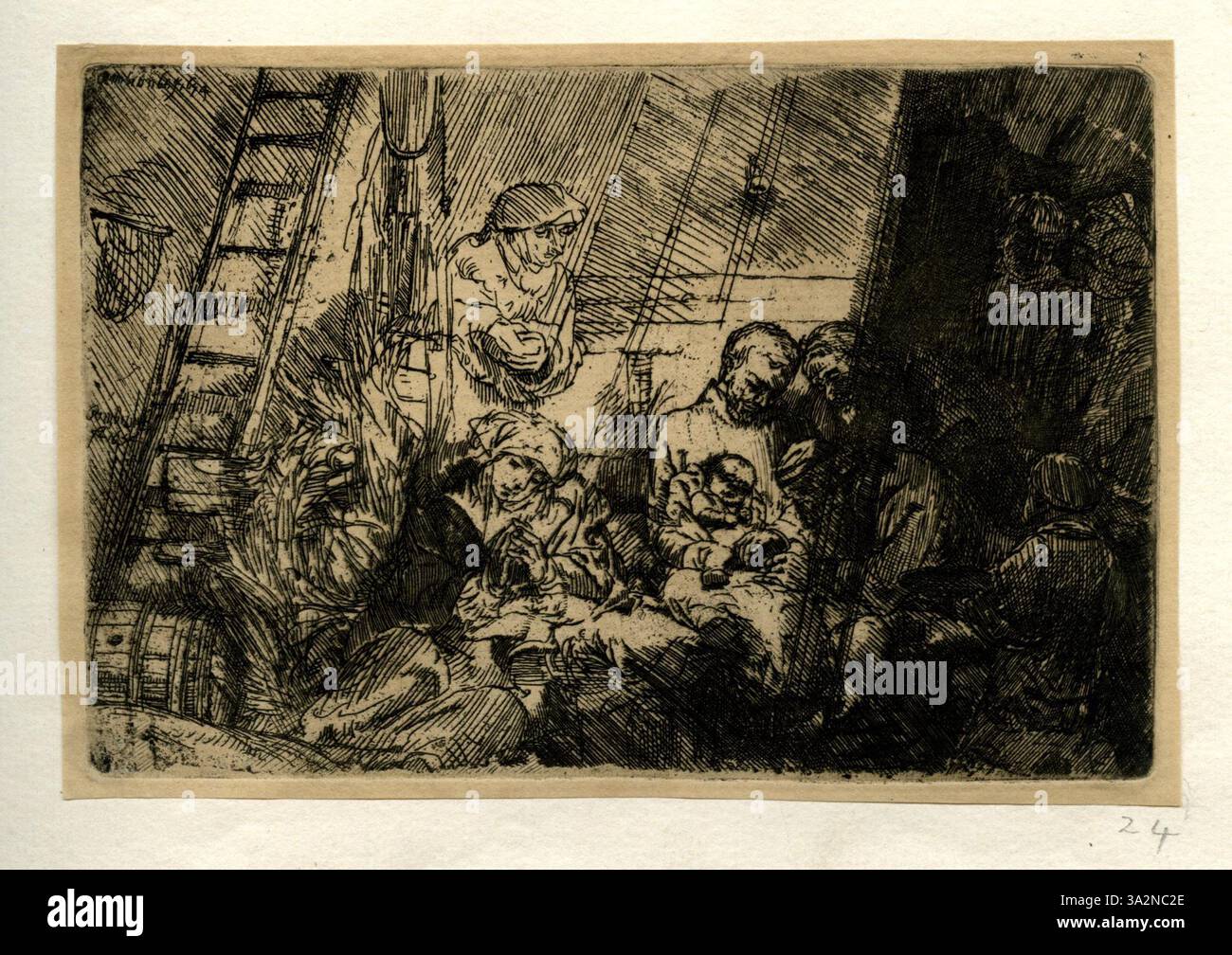 A 1941 etching by Rembrandt that highlights his mastery in tonal ...
