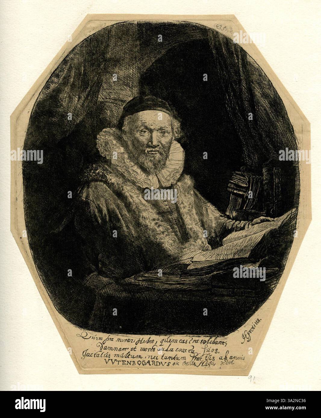 An etching by Rembrandt, demonstrating his expertise in capturing ...