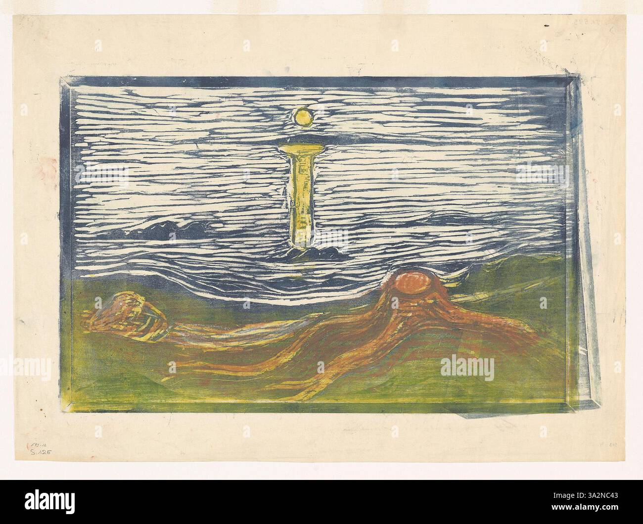 This work by Munch depicts a mysterious shoreline illuminated by soft ...