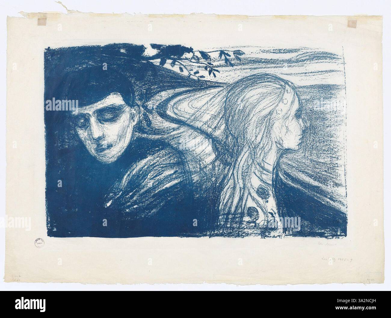 This artwork by Edvard Munch depicts a dramatic scene of emotional ...
