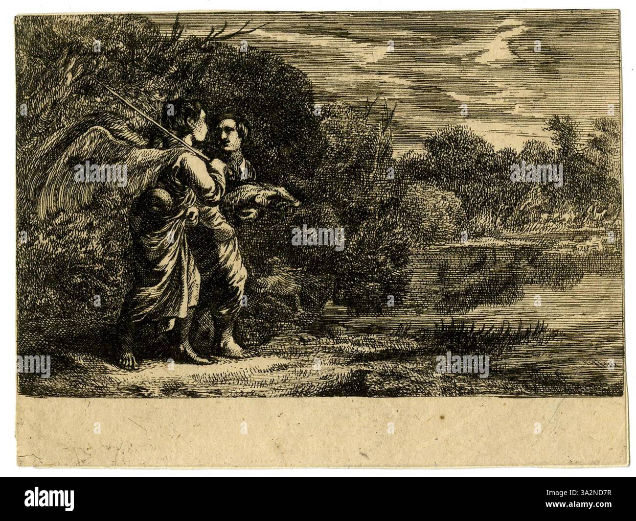 This piece depicts the biblical story of Tobias and the Archangel ...