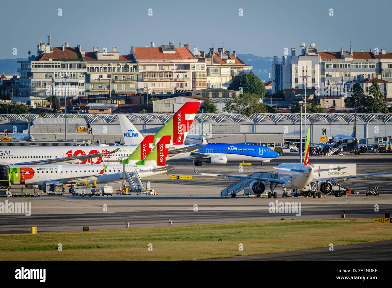 Lisbon, Portugal - Apr 24, 2024: TAP and KLM airplanes in Lisbon ...