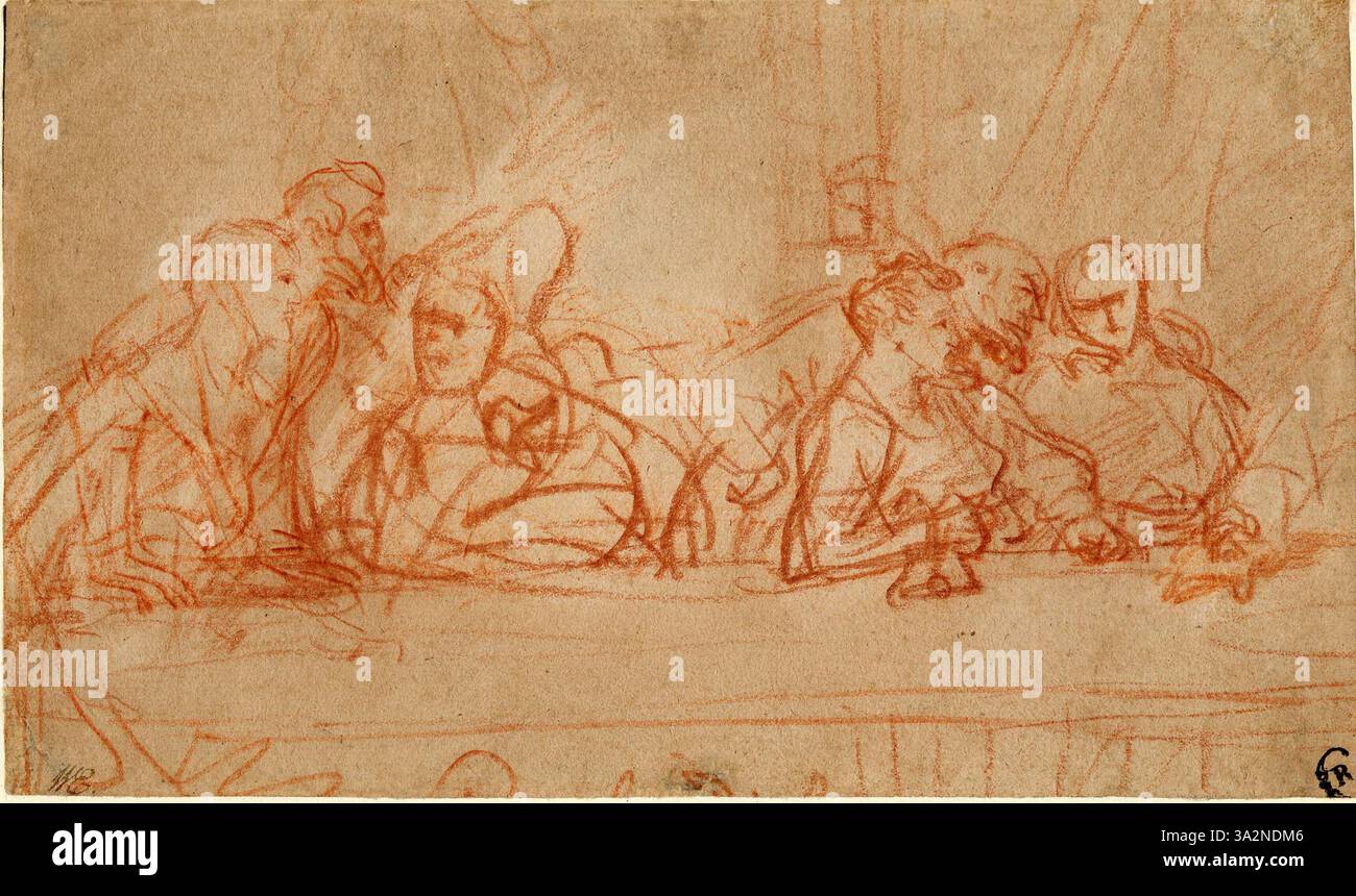 This sketch is based on Leonardo da Vinci's 'Last Supper,' capturing ...