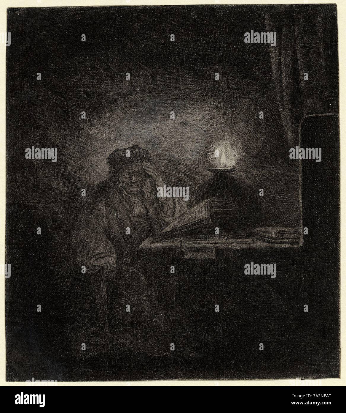 Salomon Savery’s 1935 etching, influenced by Rembrandt, reflects his ...