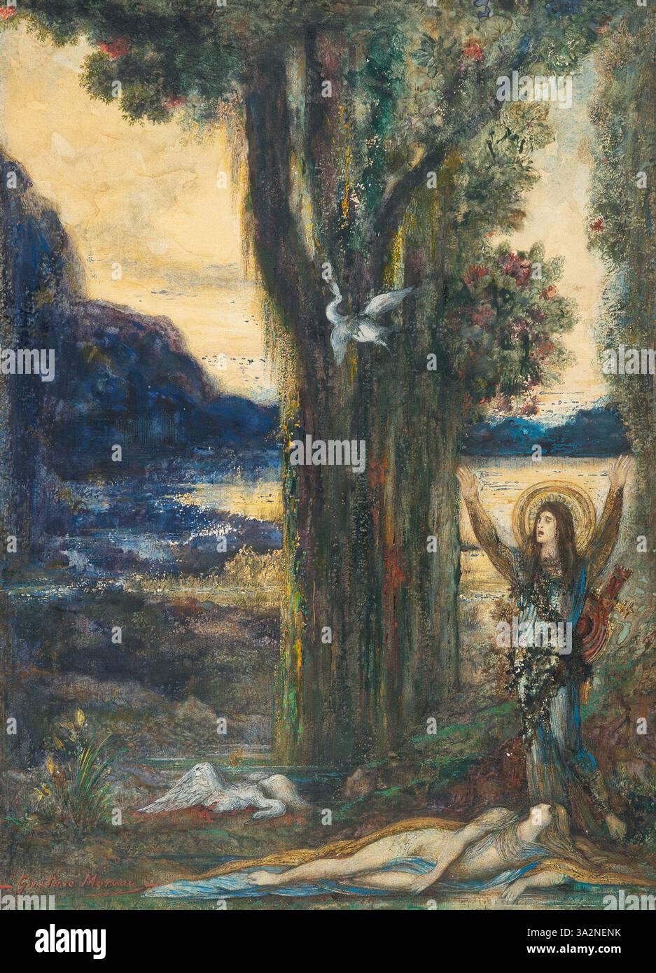 'La douleur d'Orphée' by Gustave Moreau, circa 1887, depicts Orpheus in ...