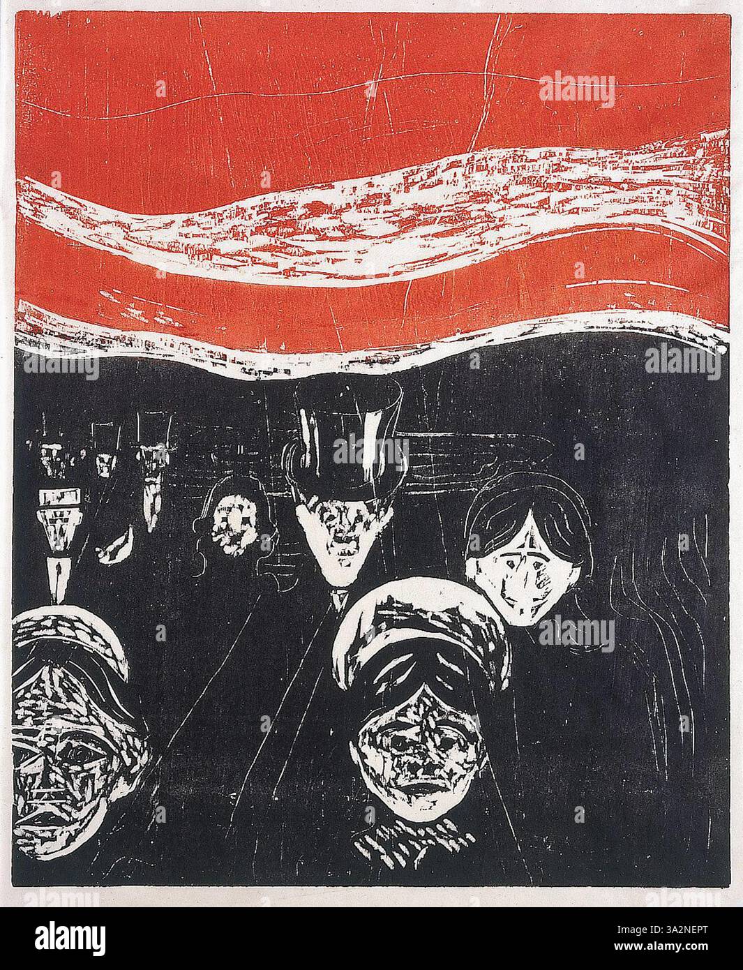 ‘Angst’ portrays a figure enveloped in emotional turmoil, using dark ...