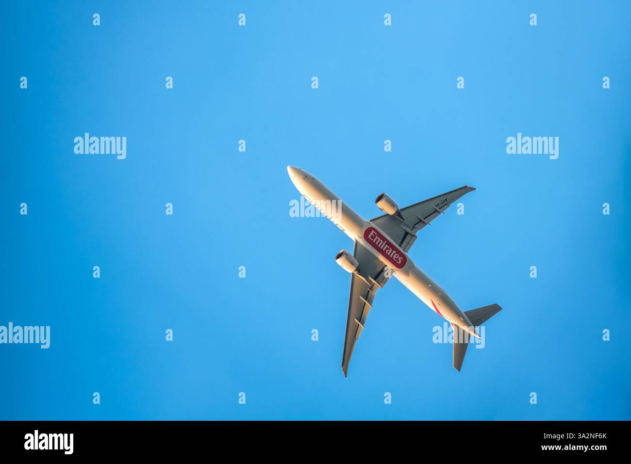 Lisbon, Portugal - Apr 3, 2024: Upshot of Emirates Boeing 777-300ER ...