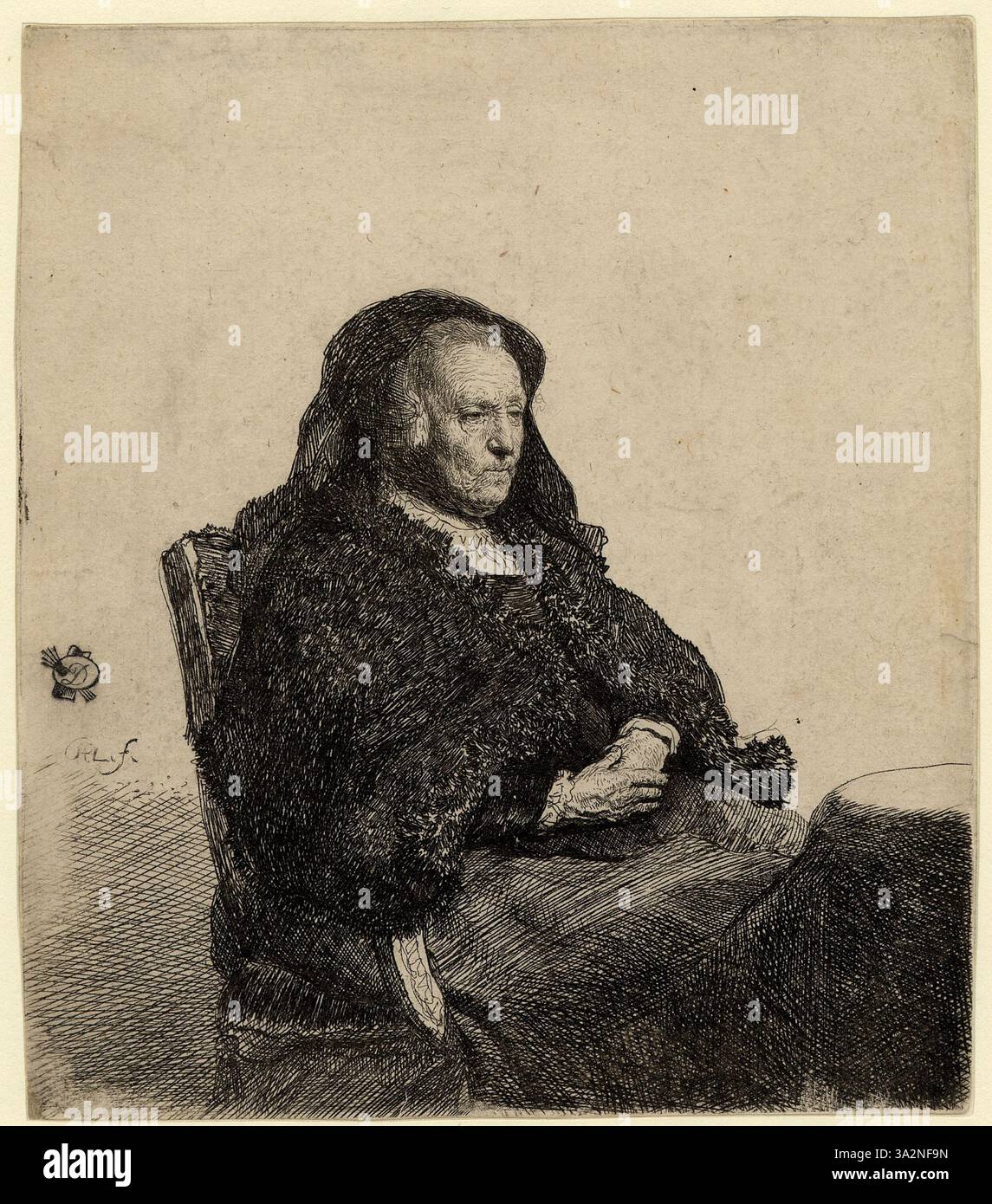 In this etching, Rembrandt showcases his mastery of capturing the ...