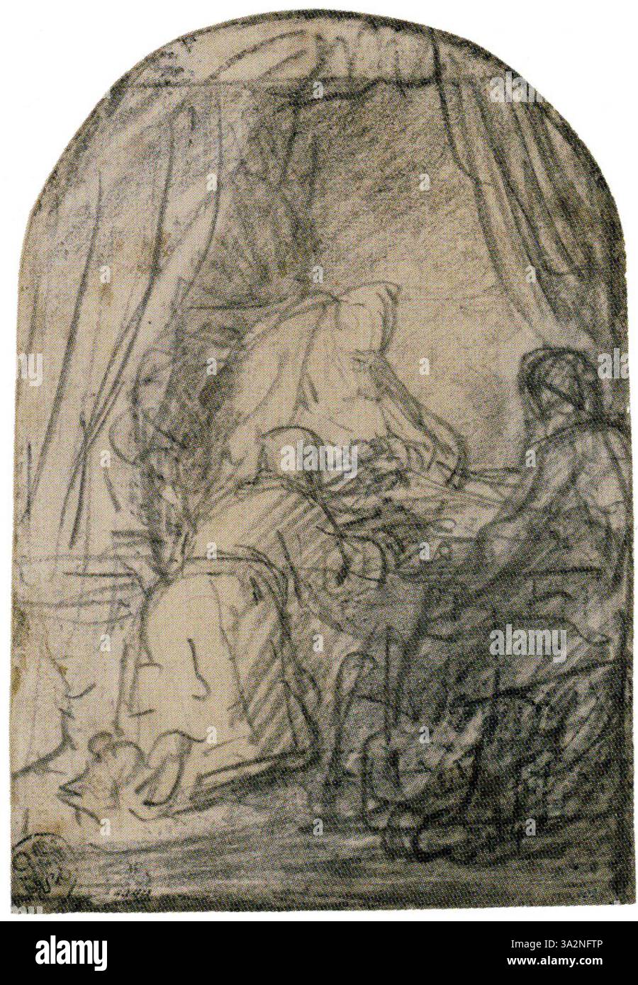 Rembrandt’s study of Isaac and Jacob portrays a biblical scene ...