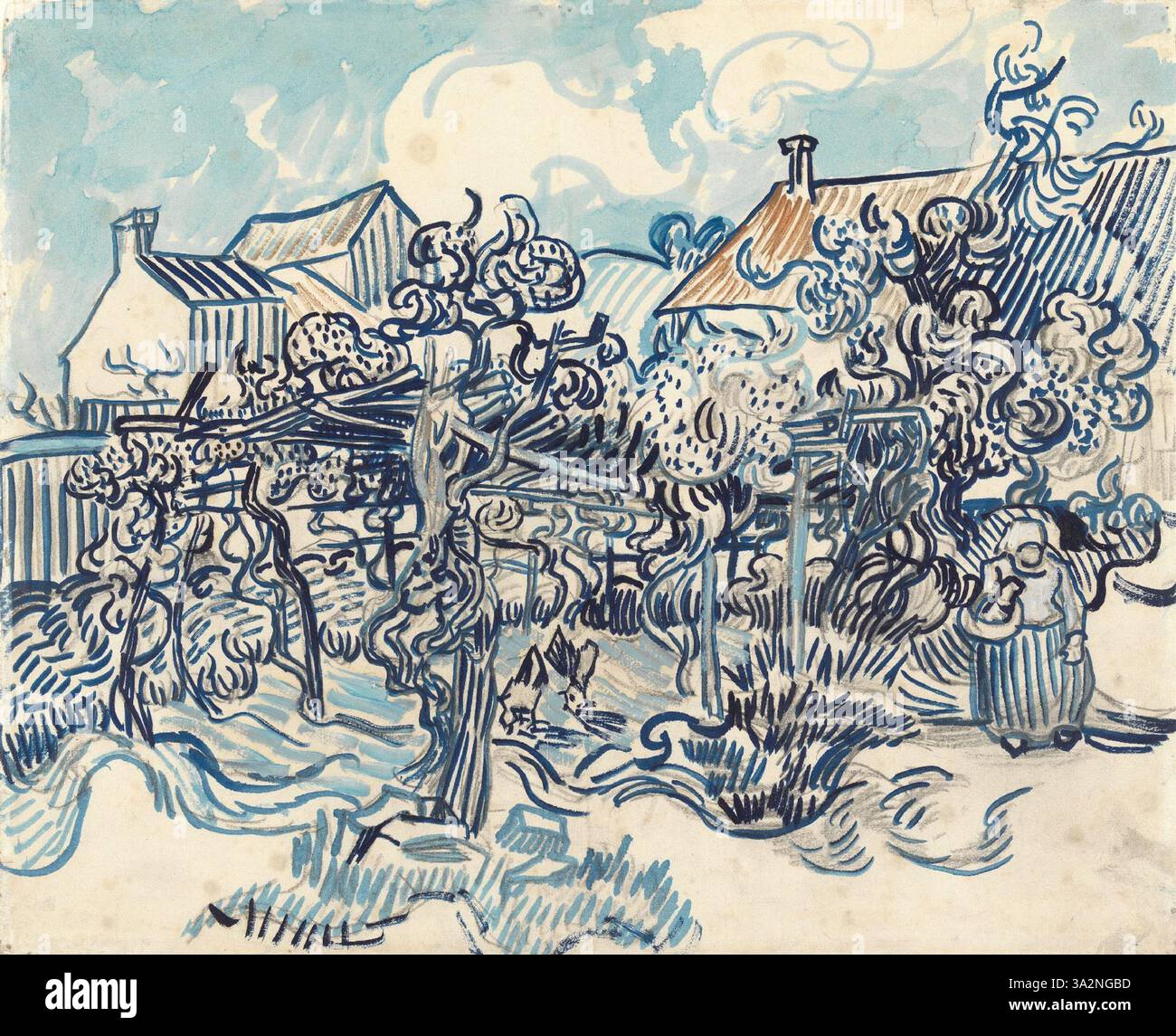 This painting showcases Vincent van Gogh’s typical post-impressionist ...