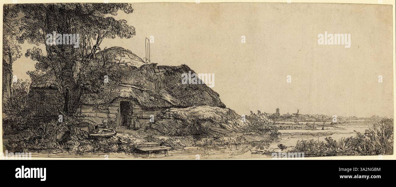 In this 1843 etching, Rembrandt’s signature technique of chiaroscuro ...