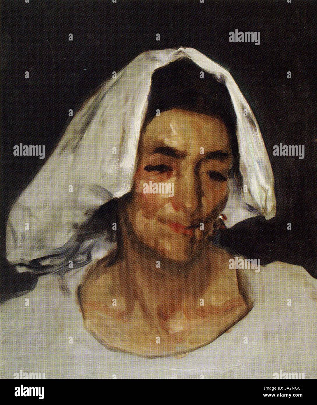 This portrait of an Italian woman captures her facial features with ...