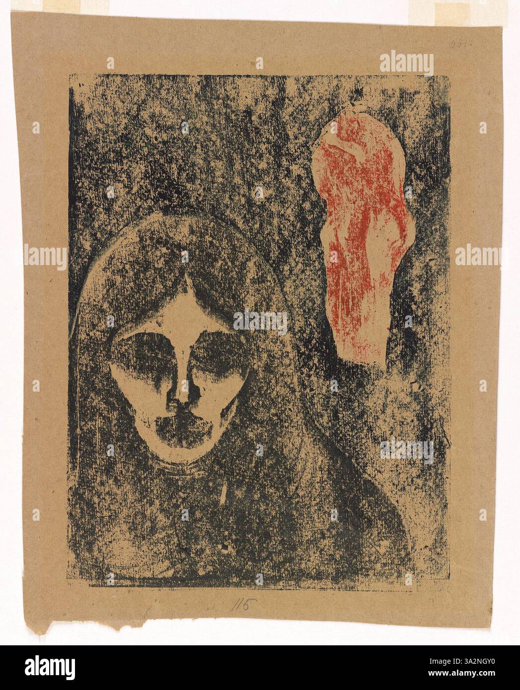 'Rouge & Noir' by Edvard Munch is a depiction of intense contrast ...