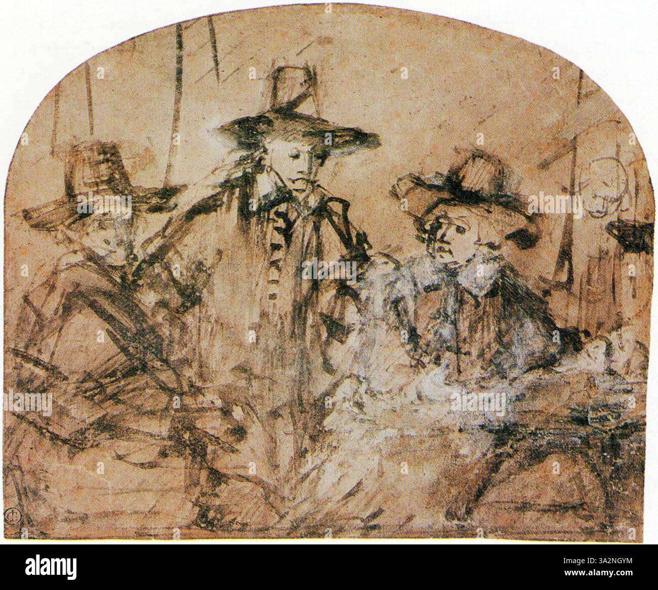 This work by Rembrandt utilizes dramatic light and shadow to emphasize ...