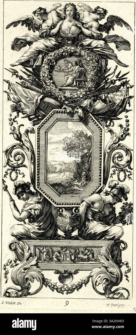 An artwork from the 1873 'Livre de diverses grotesques,' illustrating a ...