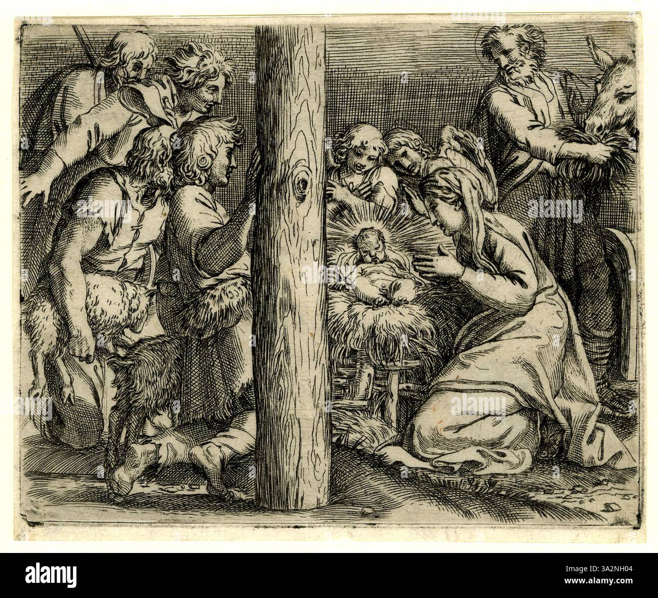 The Adoration of the Shepherds by Annibale Carracci depicts the moment ...