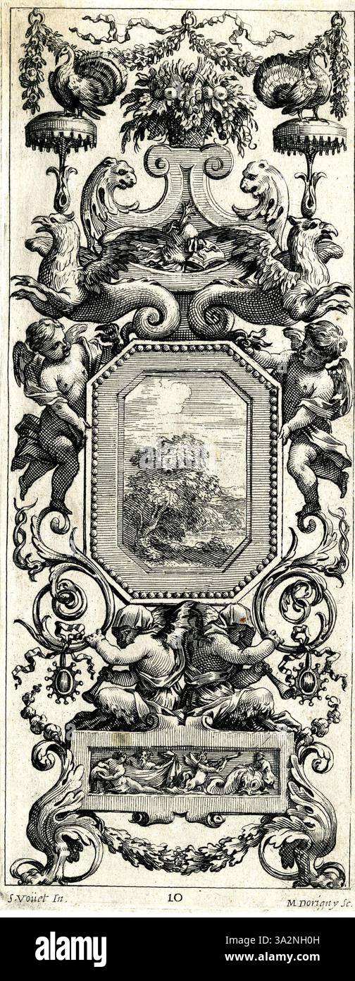 An illustration from the 'Livre de diverses grotesques,' showing ...