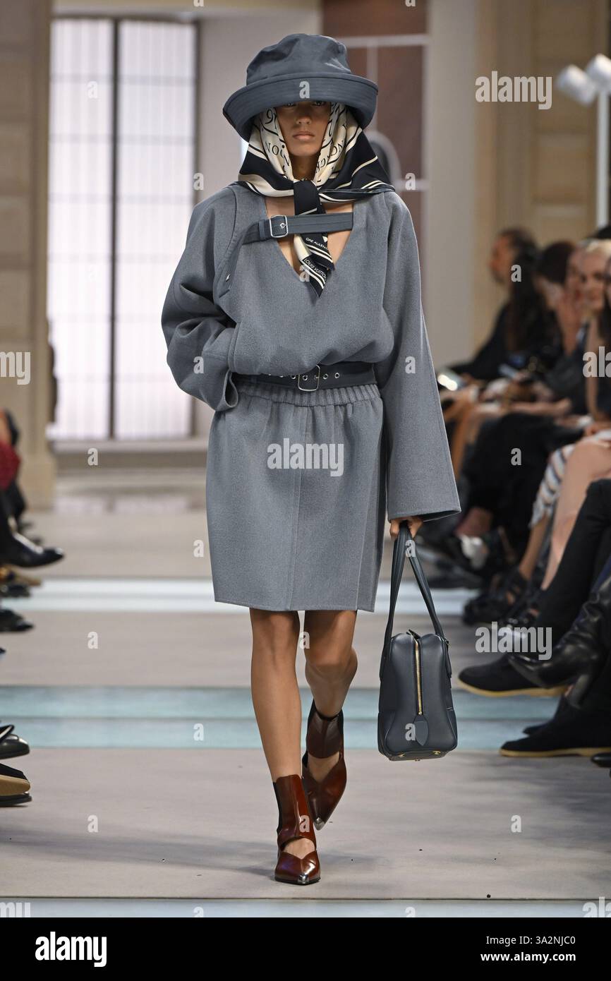 Paris, France. 10th Mar, 2025. Model Grace Valentine walks on the ...