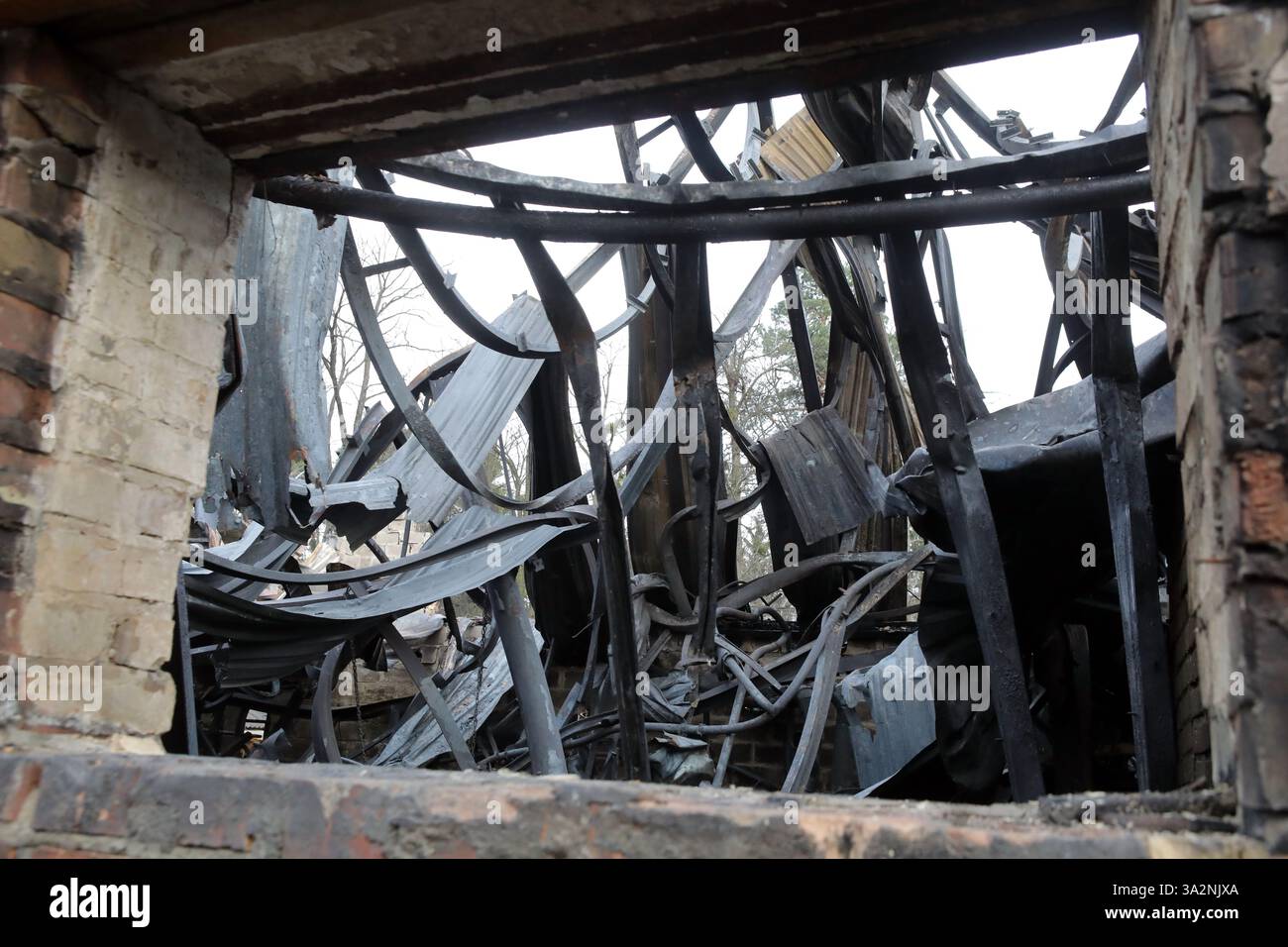 Impact of the downed Russian drone fall on the territory of a furniture ...