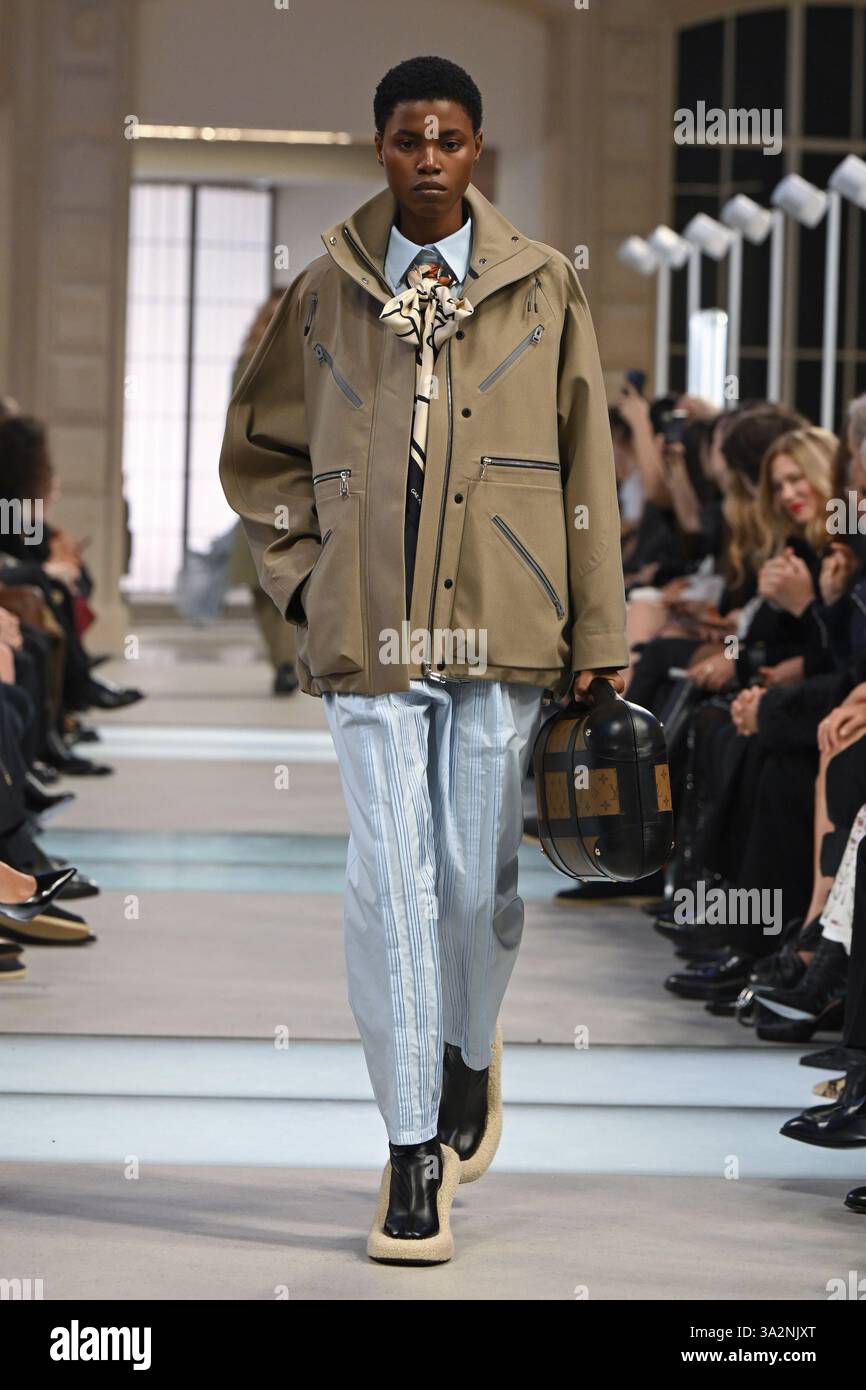 Paris, France. 10th Mar, 2025. Model Victoria Fawole walks on the ...