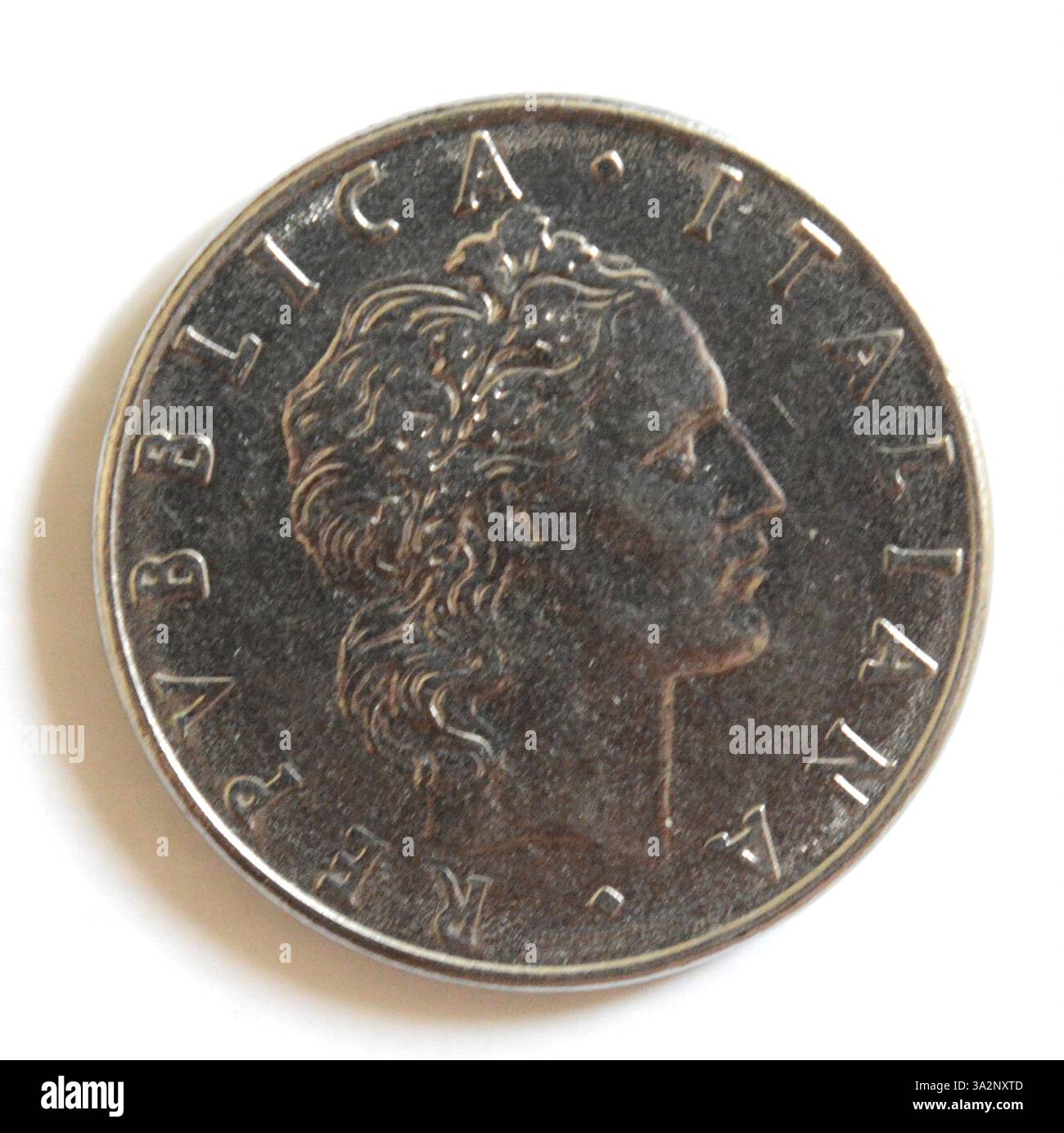 GIFFONI VALLE PIANA,ITALY - July 1,2023 : Old italian coin 50 lire ...