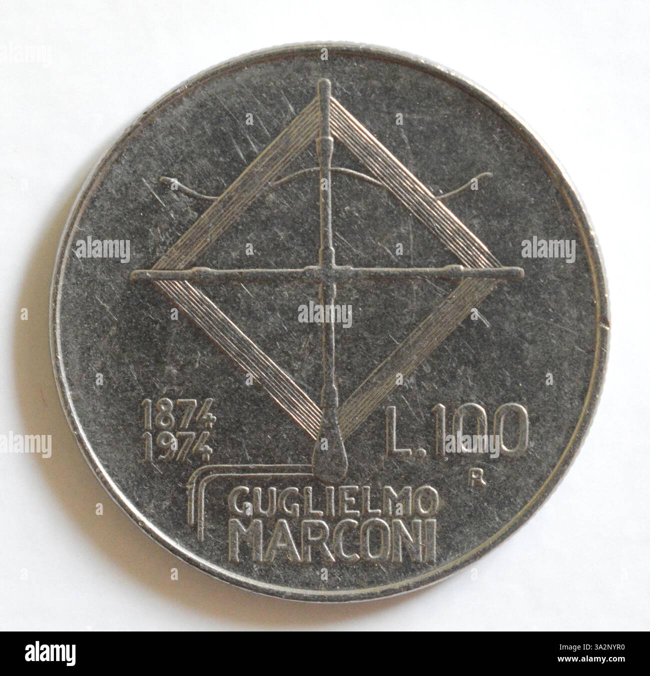 GIFFONI VALLE PIANA,ITALY - July 1,2023 : Old coin of Italy 100 lire ...