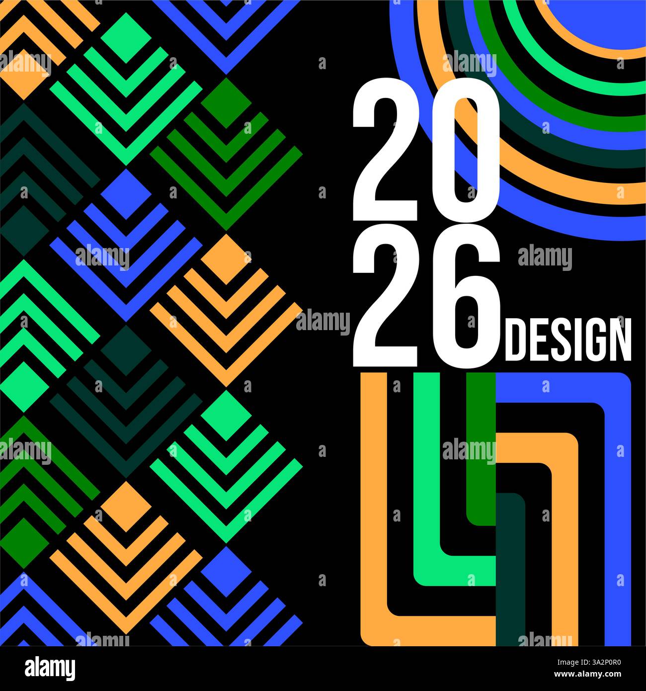 Colorful geometric abstract design for 2026 Stock Vector Image & Art ...