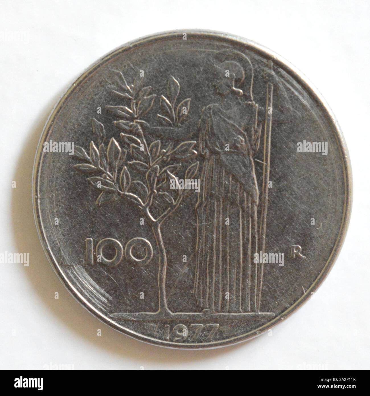 GIFFONI VALLE PIANA,ITALY - July 1,2023 : Old coin of Italy 100 lire ...
