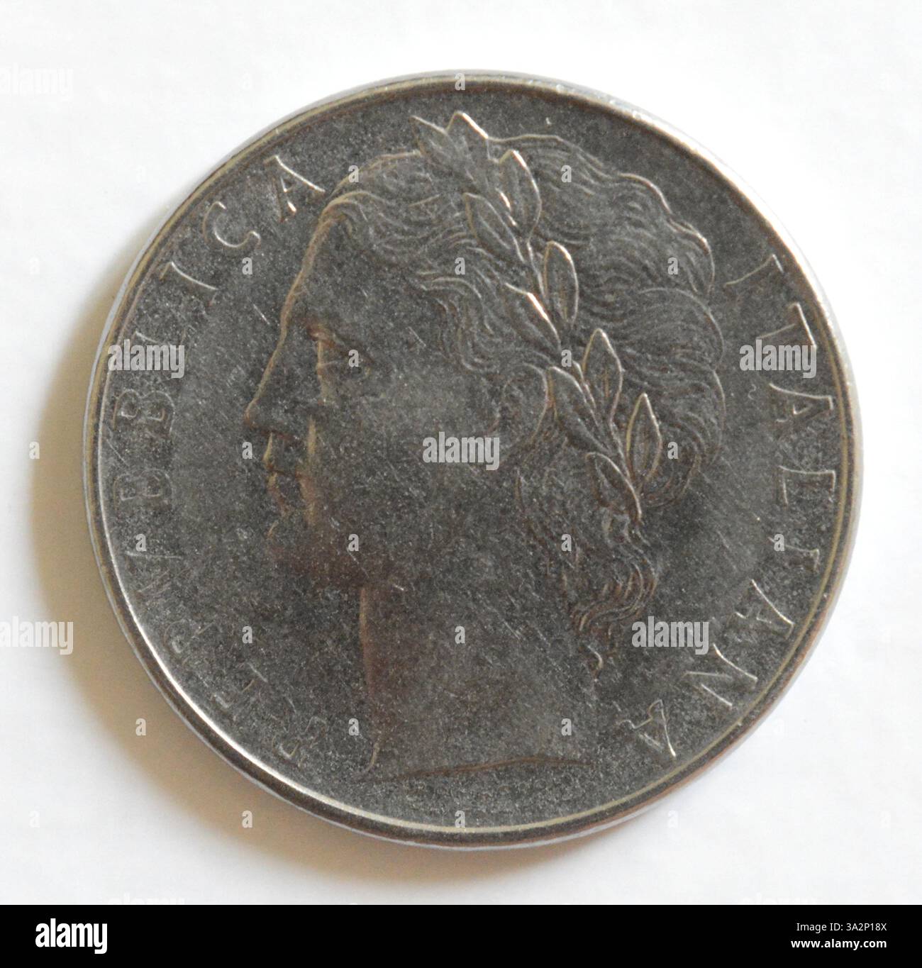 GIFFONI VALLE PIANA,ITALY - July 1,2023 : Old coin of Italy 100 lire ...