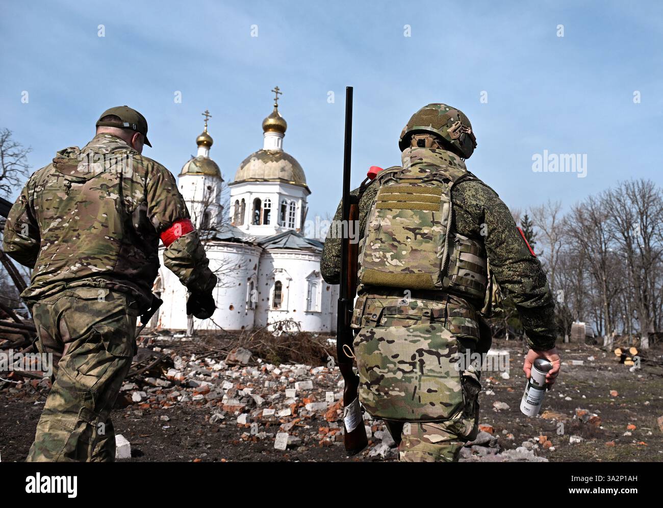 Russia. 13th Mar, 2025. Soldiers of the Aida group of the Akhmat ...